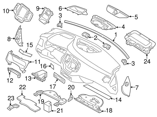 Genuine Volvo 31417193 Instrument Panel Trim Panel - Volvo