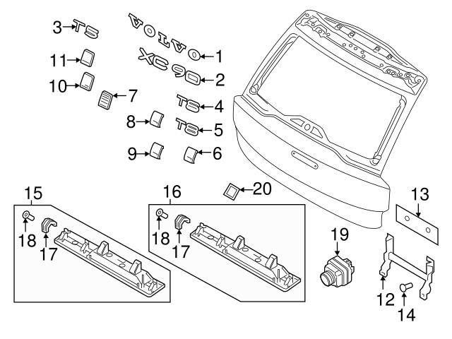 Genuine Volvo 31420107 License Plate Bracket; Rear - Volvo
