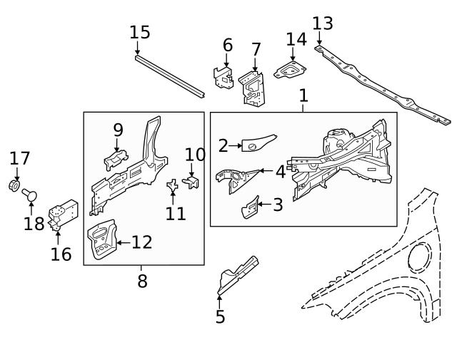 Genuine Volvo 31420636 Frame Rail End; Right - Volvo