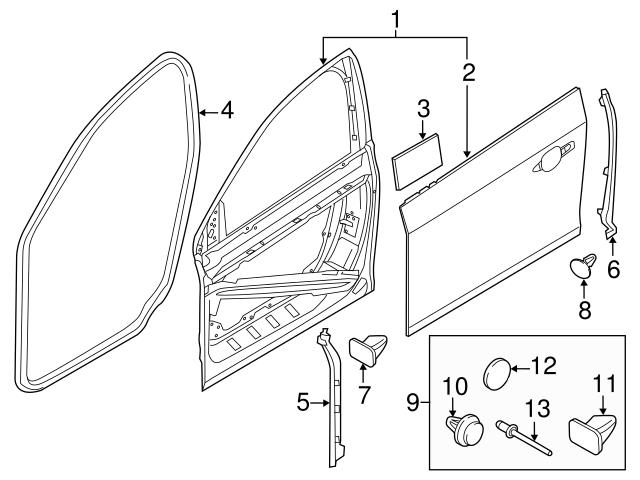 Genuine Volvo 31424017 Door Seal; Left, Right - Volvo | 31218936 31335806