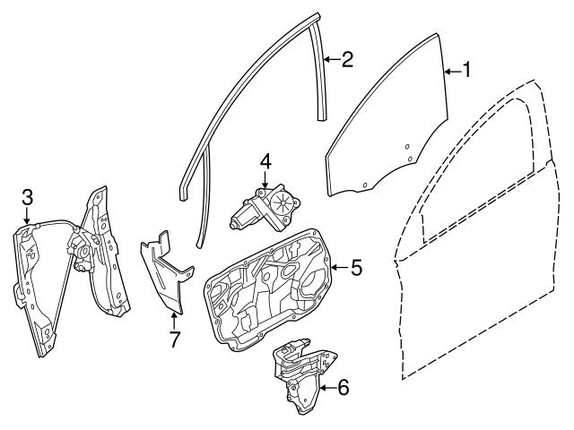 Genuine Volvo 31424115 Quarter Window Glass Run Channel; Left - Volvo