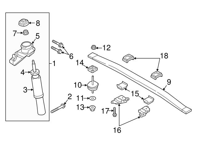 Genuine Volvo 31429558 Leaf Spring Bracket; Right Upper, Left Upper - Volvo