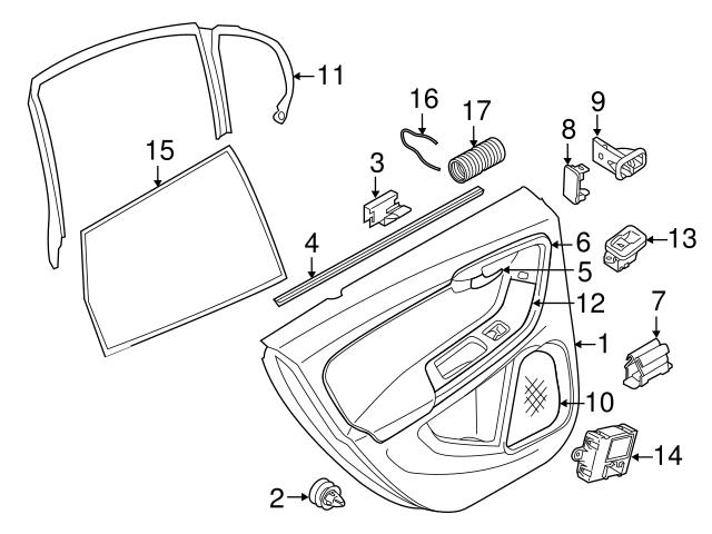 Genuine Volvo 31434311 Door Window Belt Weather Strip; Right - Volvo