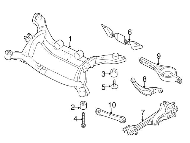 Genuine Volvo 31434337 Suspension Control Arm Stay; Rear Lower Forward ...