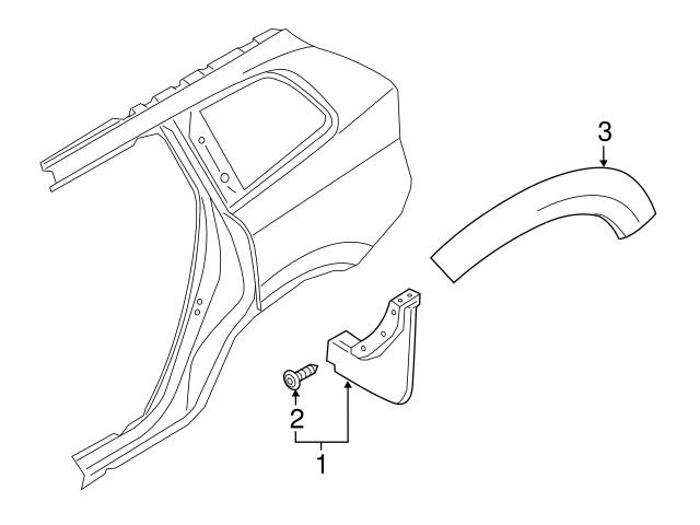 Genuine Volvo 31435991 Mud Flap; Rear - Volvo