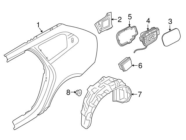 Genuine Volvo 31440353 Quarter Panel Extension; Left - Volvo