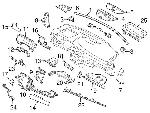 Genuine Volvo 31442250 Instrument Panel Knee Bolster; Left - Volvo