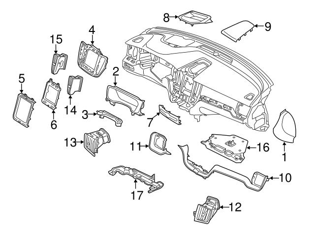 Genuine Volvo 31442256 Instrument Panel Molding; Right - Volvo