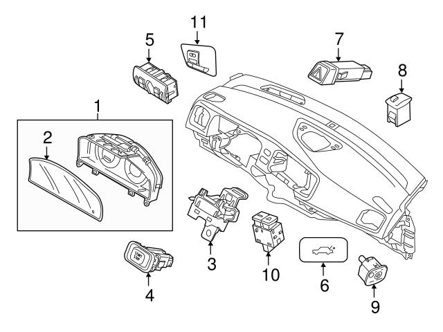 Genuine Volvo 31443839 Headlight Switch Lamp Socket - Volvo | 30739448
