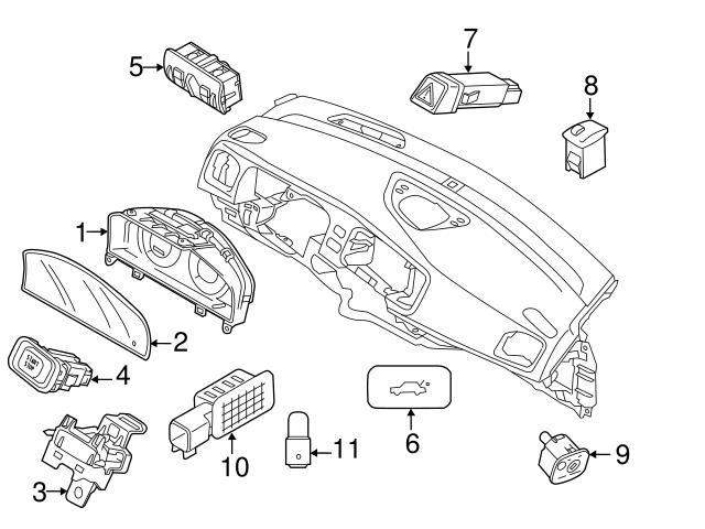 Genuine Volvo 31443840 Headlight Switch Lamp Socket - Volvo | 30739450