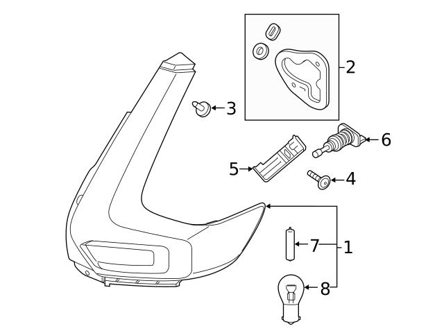 Genuine Volvo 31446791 Tail Light Assembly; Right - Volvo