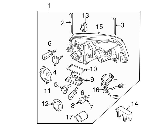 Genuine Volvo 31446876 Headlight Assembly; Left - Volvo