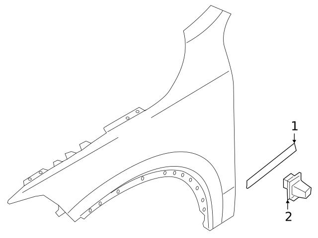Genuine Volvo 31447626 Fender Molding; Right - Volvo