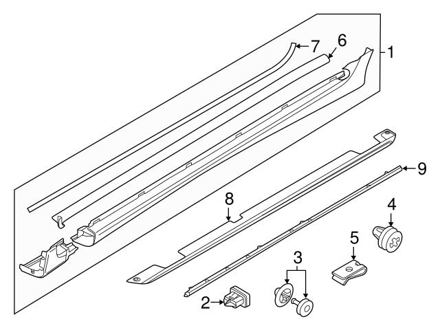 Genuine Volvo 31448982 Door Sill Plate; Left - Volvo