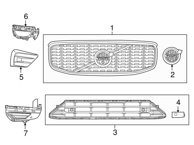 Genuine Volvo 31455183 Grille Bracket; Right Lower - Volvo
