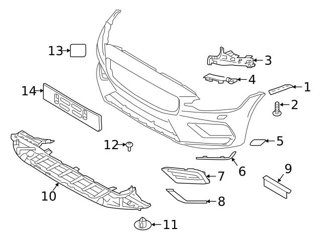Genuine Volvo 31455634 Bumper Cover Bracket; Left - Volvo