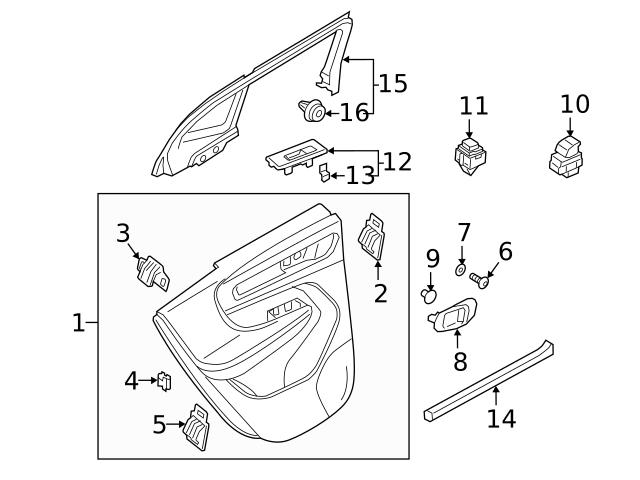 Genuine Volvo 31456158 Door Lock Switch; Left, Right - Volvo