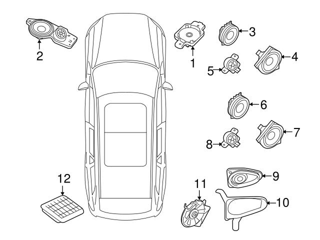 Genuine Volvo 31456249 Rear Seat Speaker Switch; Left Rear, Right Rear ...