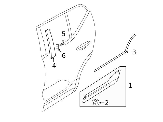 Genuine Volvo 31457005 Door Belt Molding; Right - Volvo