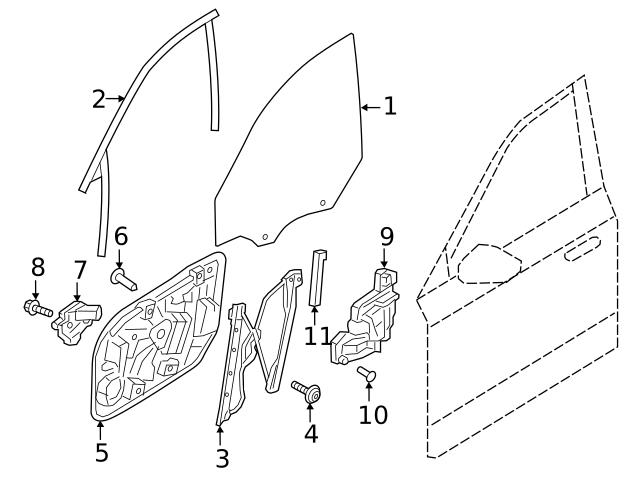 Genuine Volvo 31462709 Window Regulator; Front Right - Volvo