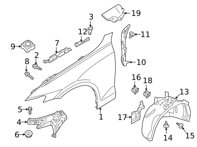 Genuine Volvo 31468232 Fender Bracket; Right - Volvo