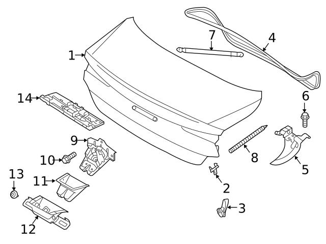 Genuine Volvo 31479422 Deck Lid Lift Support - Volvo