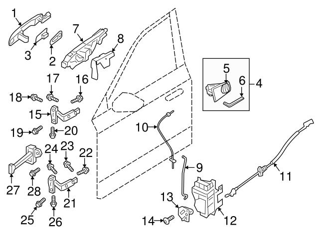 Genuine Volvo 31484036 Door Latch Cable; Left, Right, Front Upper - Volvo