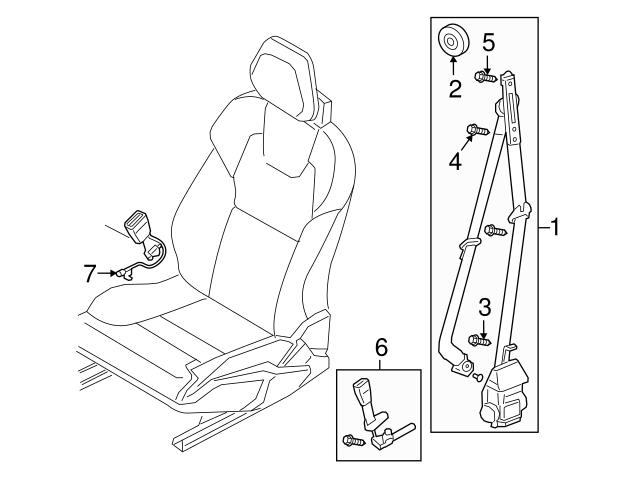 Genuine Volvo 31484053 Seat Belt Receptacle; Front Right - Volvo | 31369302