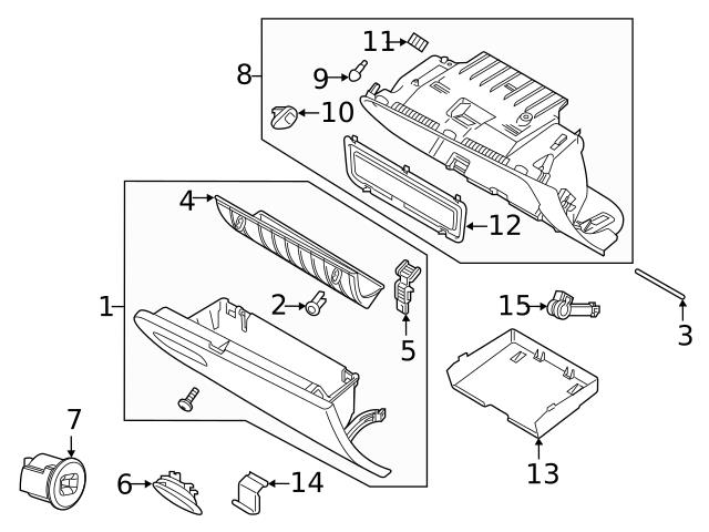 Genuine Volvo 31484338 Glove Box Lock Kit - Volvo