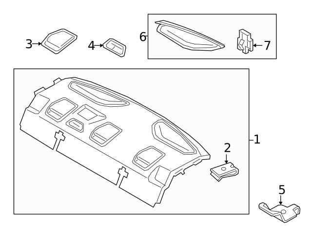 Genuine Volvo 31484455 Package Tray Trim Cap; Left, Right - Volvo