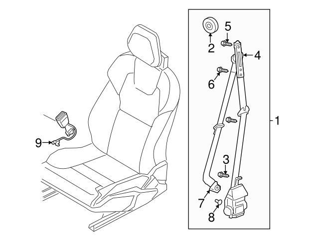 Genuine Volvo 31484971 Seat Belt Lap and Shoulder Belt Bracket; Right ...