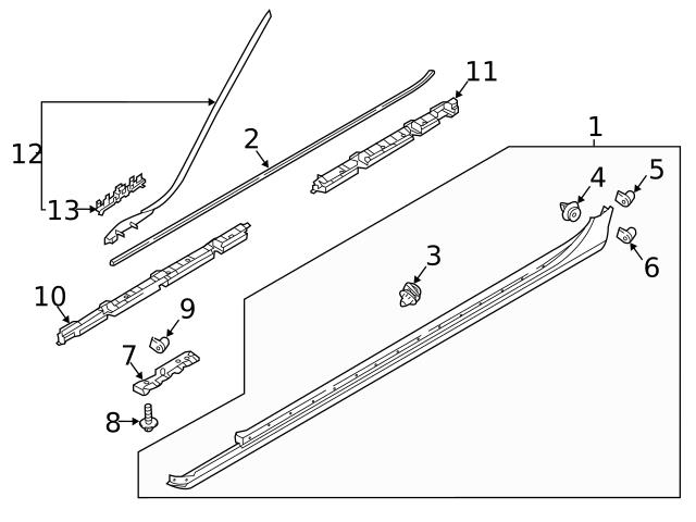 Genuine Volvo 31488446 Rocker Panel Molding Bracket; Left - Volvo