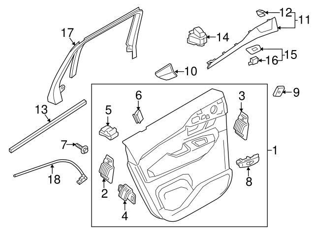 Genuine Volvo 31490390 Door Interior Trim Panel; Left, Rear Left Inner ...