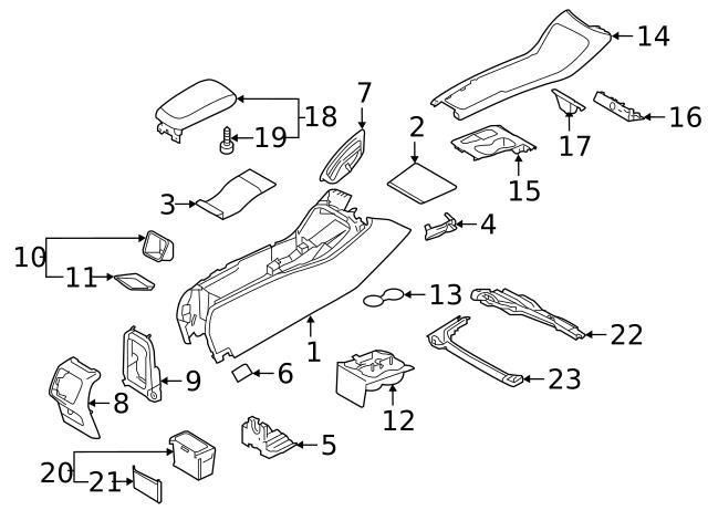 Genuine Volvo 31497256 Console Compartment; Rear - Volvo