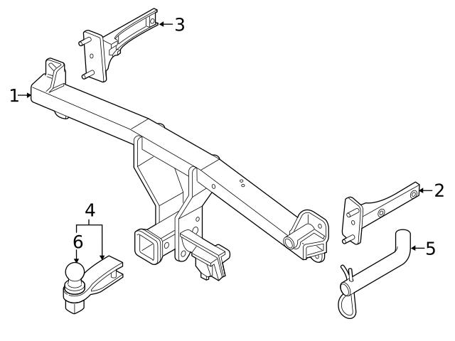 Genuine Volvo 31650596 Trailer Hitch Bracket; Left - Volvo