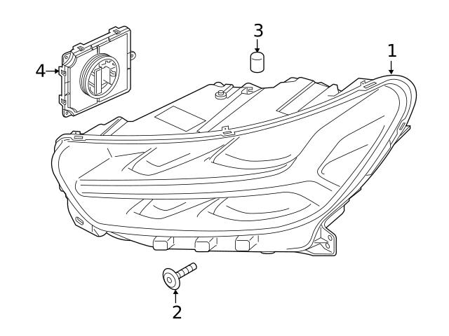 Genuine Volvo 31655997 Headlight; Left | 31655651 31656875 32133503 ...