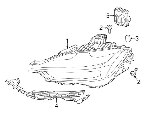 Genuine Volvo 31656554 Headlight Assembly; Left - Volvo
