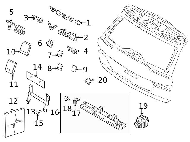 Genuine Volvo 31664113 Hatch Emblem; Rear - Volvo