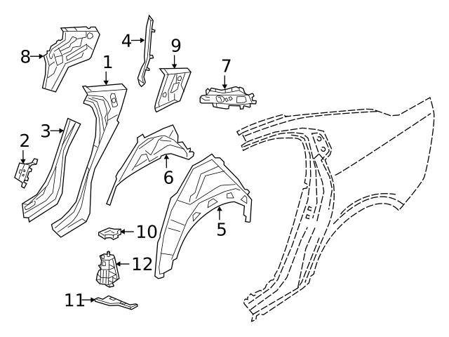 Genuine Volvo 31675332 Back Glass Bracket; Left - Volvo