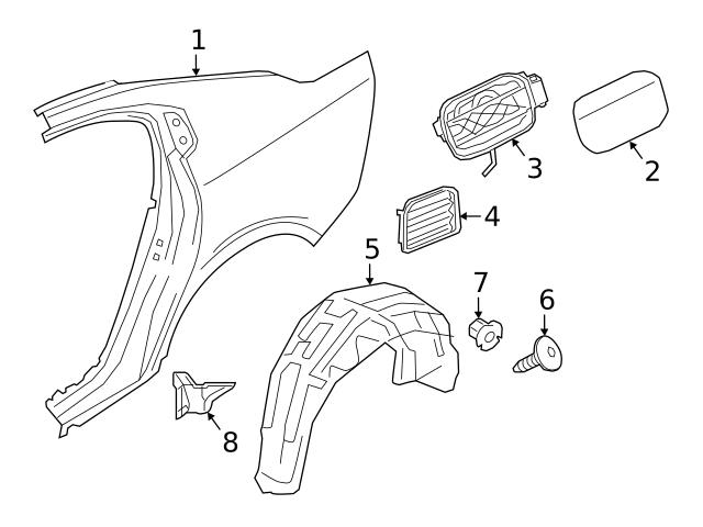 Genuine Volvo 31675351 Quarter Panel Extension; Right - Volvo