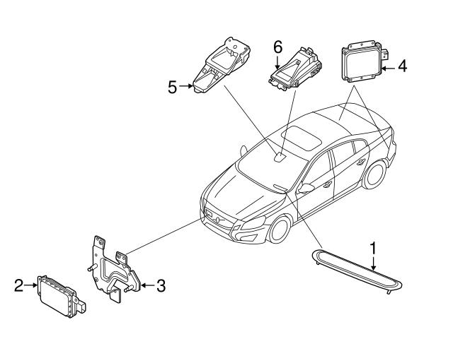 Genuine Volvo 31687597 Parking Aid Sensor; Left Front, Right Front ...