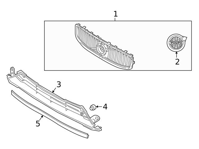 Genuine Volvo 31688372 Grille - Volvo
