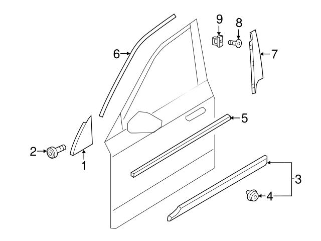 Genuine Volvo 31688693 Door Applique; Right, Front Right Rearward ...