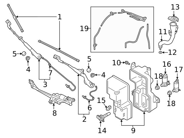 Genuine Volvo 31693155 Windshield Washer Pump; Front - Volvo