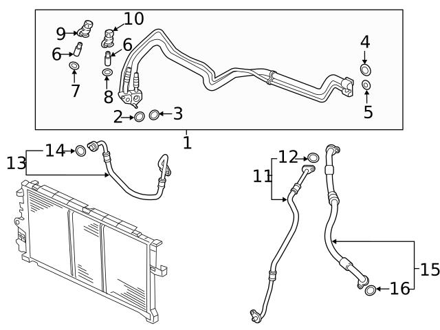 Genuine Volvo 31694876 A/C Refrigerant Suction Hose; Front - Volvo