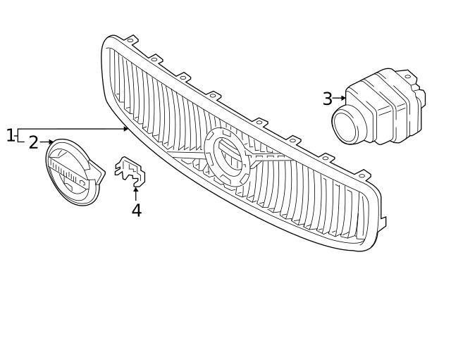 Genuine Volvo 31698288 Grille - Volvo