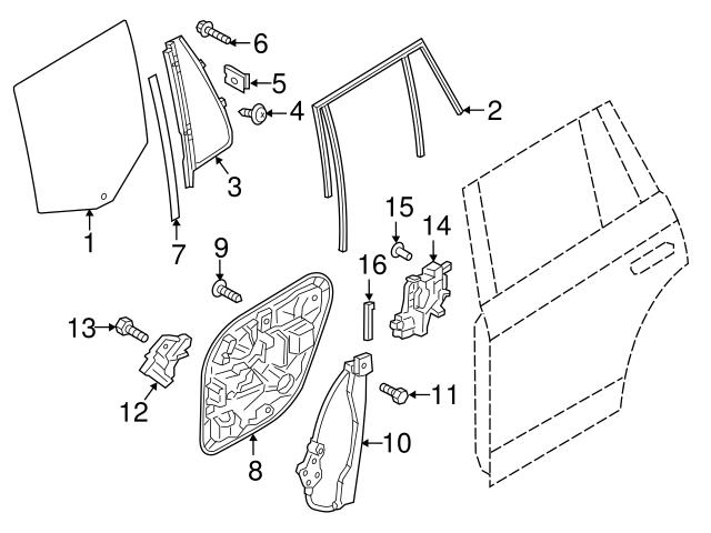 Genuine Volvo 32205573 Quarter Window Glass Run Channel; Rear Left - Volvo