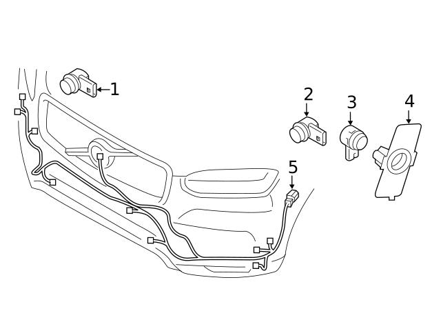 Genuine Volvo 32209488 Parking Aid Sensor; Front, Right Outer - Volvo ...