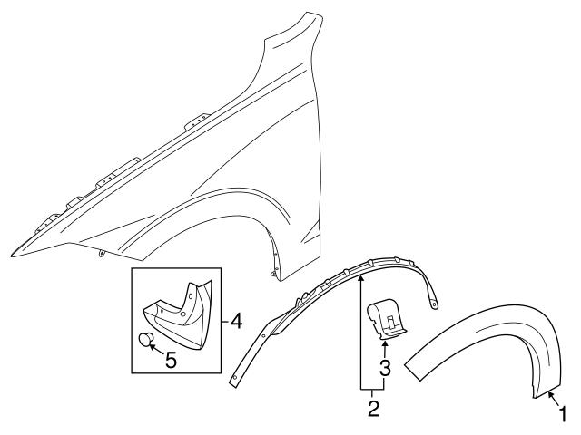 Genuine Volvo 32216423 Wheel Arch Molding Bracket; Left - Volvo | 31448900