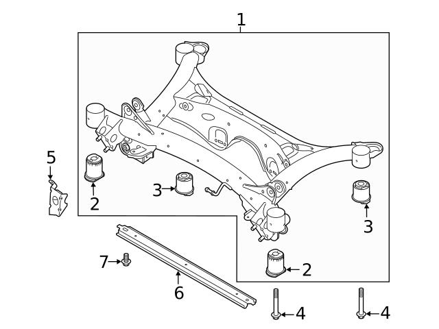 Genuine Volvo 32221022 Suspension Crossmember Insulator; Rear - Volvo